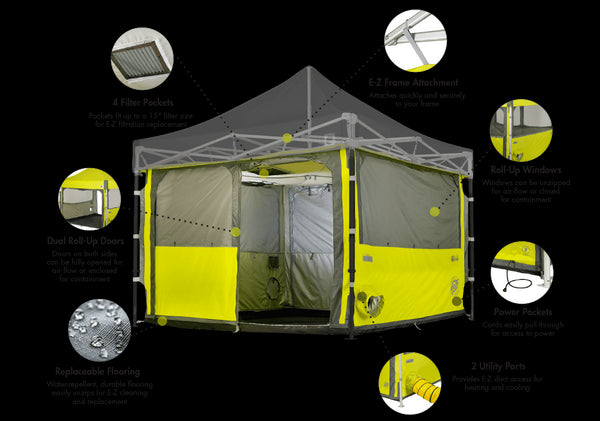 E-Z UP Emergency Containment Cube Kit Limeade | More Prepared