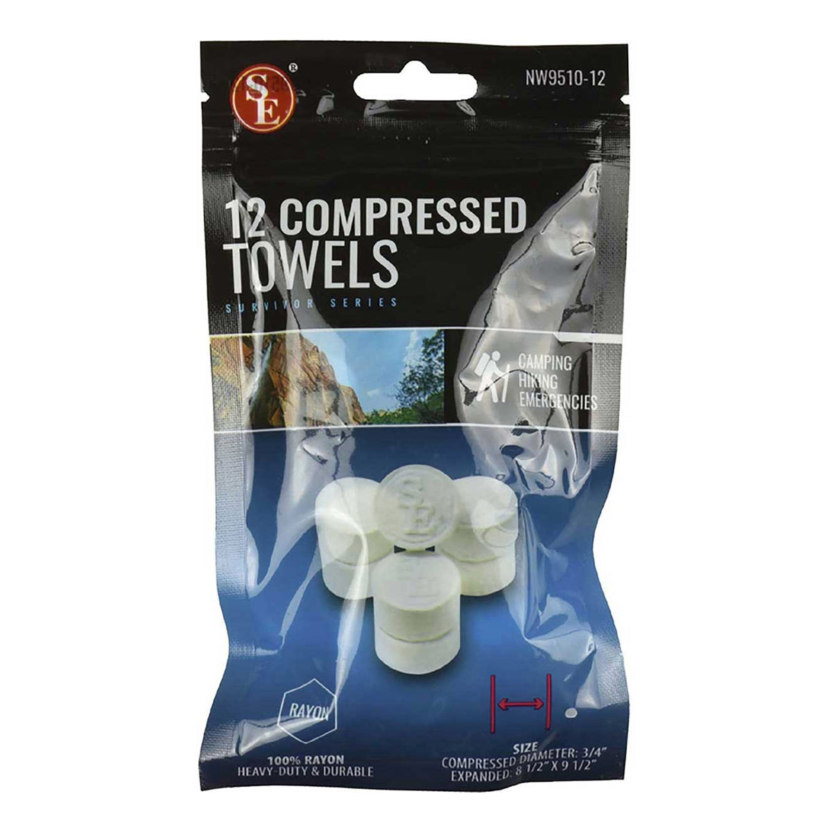 Biodegradable Disposable Compressed Towels - 12 Pack